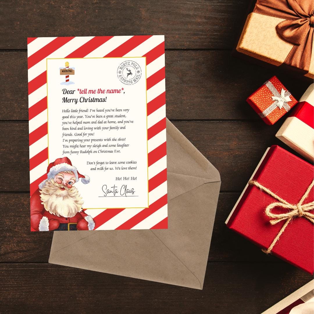 Personalized Letter From Santa. Letter From Santa Claus. Christmas ...