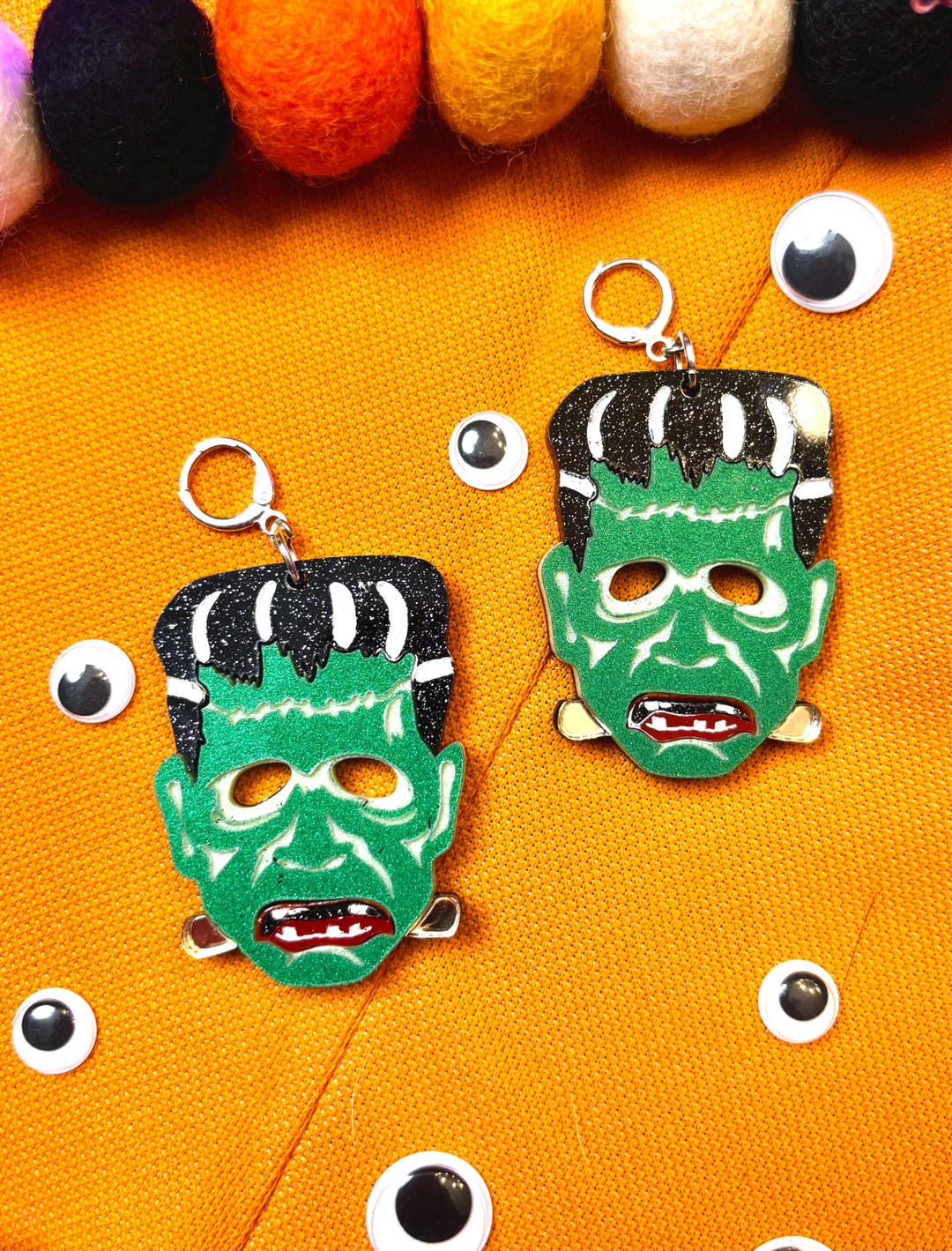 Vintage Monster Mask Frankenstein Earrings - Etsy