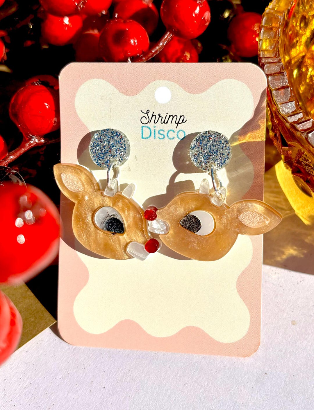 Rudolph the Red Nose Reindeer Pearlescent Vintage Inspired Christmas ...
