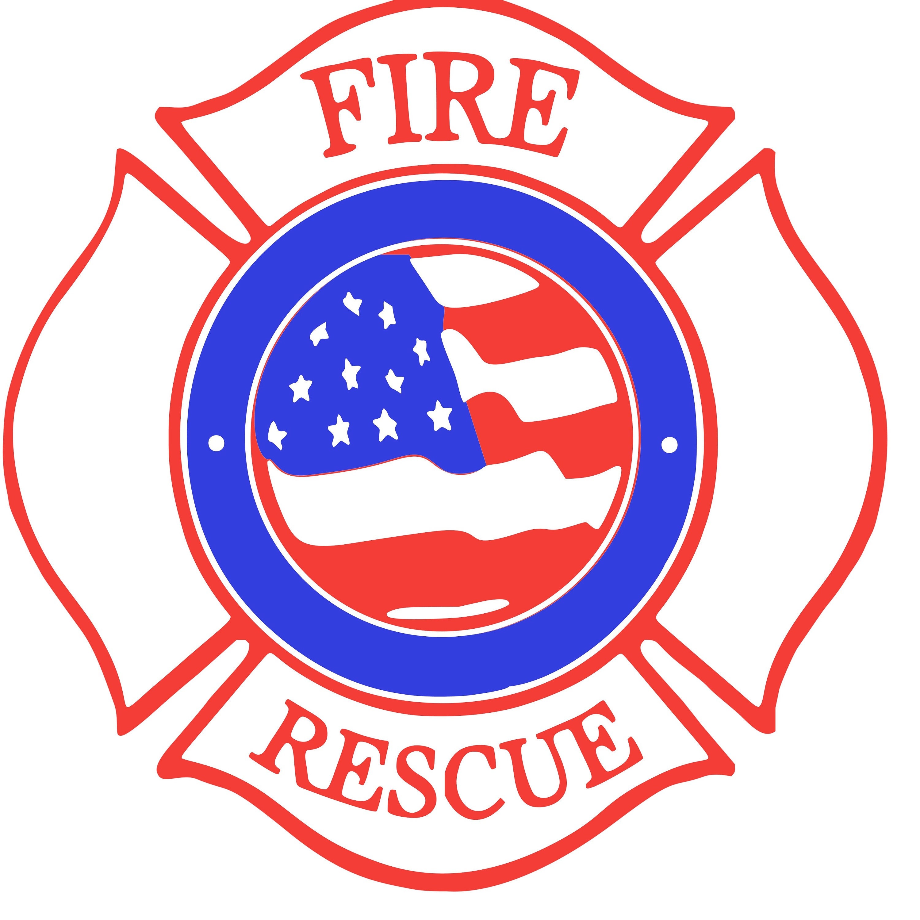 American Fire and Rescue Cross Cut File PNG and SVG - Etsy