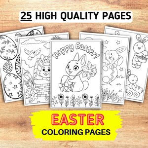 25 Easter Coloring Pages. Printable Coloring Book for Kids & Adults ...