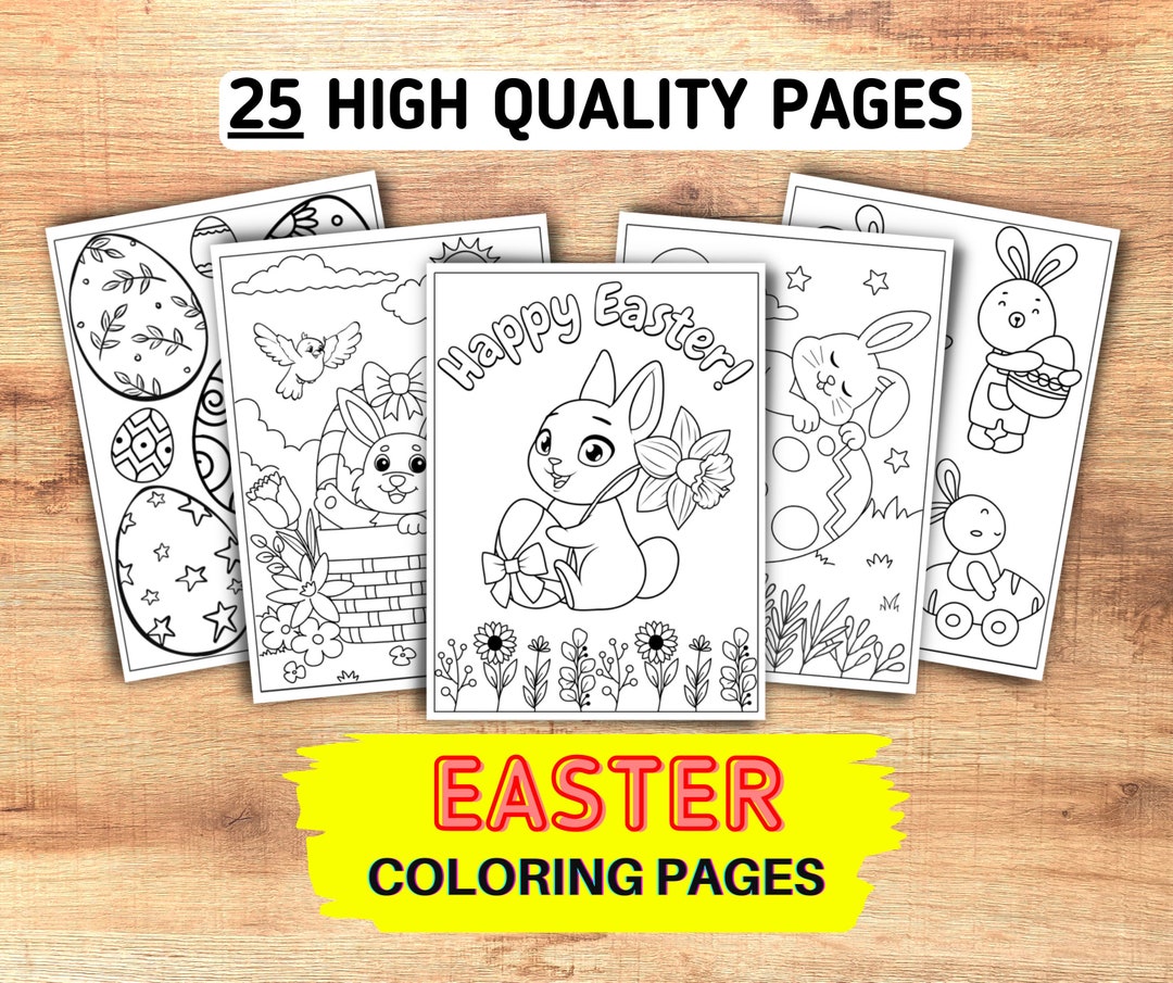 25 Easter Coloring Pages. Printable Coloring Book for Kids & Adults ...