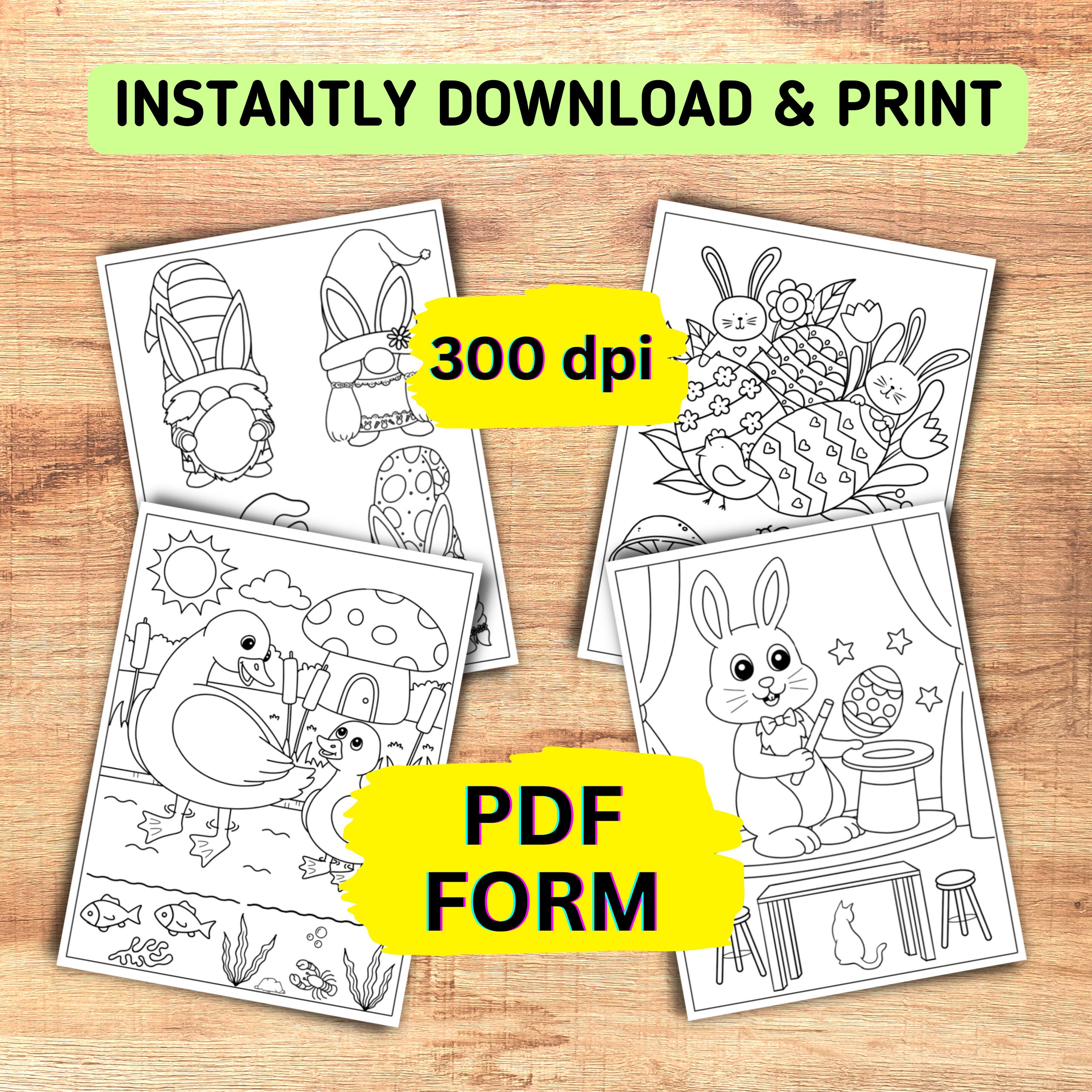 25 Easter Coloring Pages. Printable Coloring Book for Kids & Adults ...