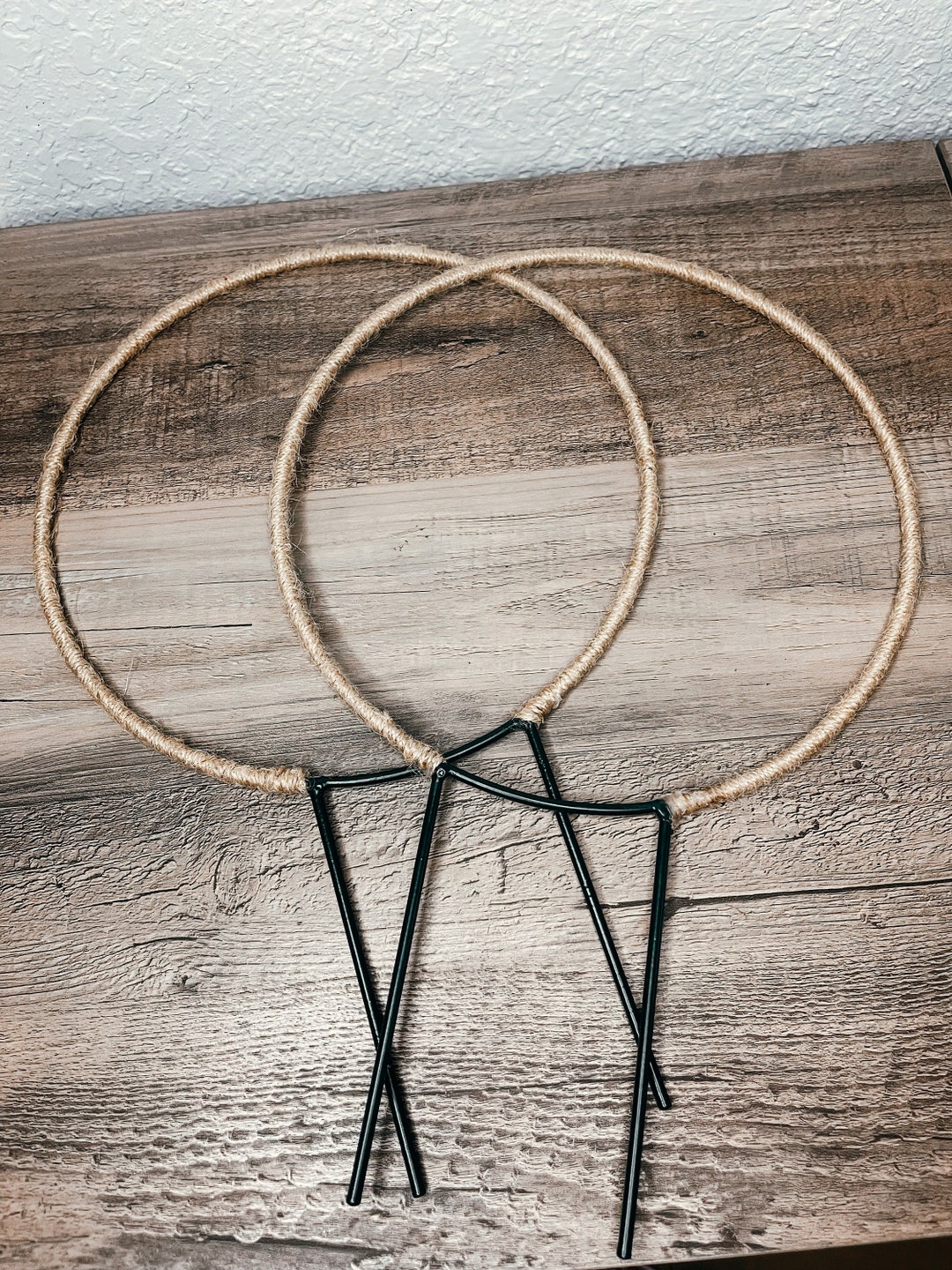 Round Metal Trellis Hand Wrapped in Natural Jute Twine - Etsy