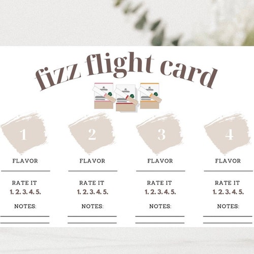 Arbonne Fizz Stick Flight Card Event Cards 30-day - Etsy
