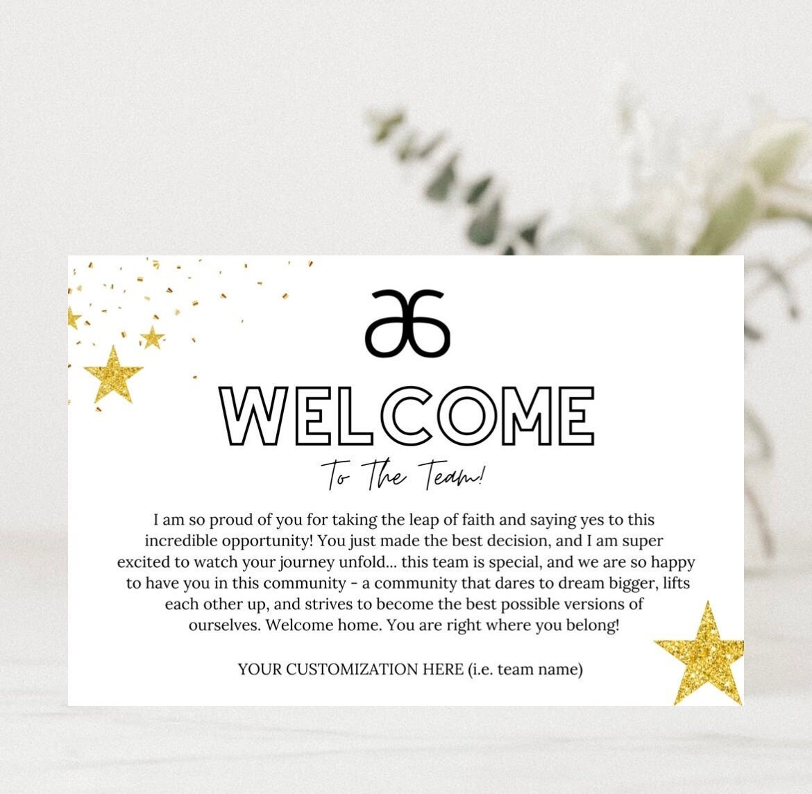 Arbonne Welcome Card 6'' X 4'' Sample Cards Digital Download Printable ...