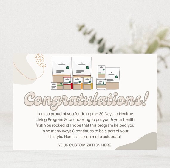 Arbonne Minimalist Congratulation Card 30-day Fizz - Etsy