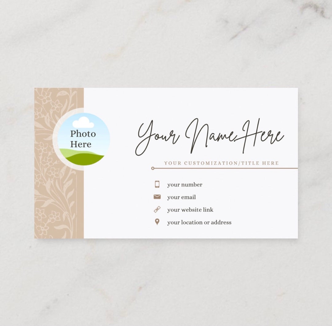 Business Card | Customizable | Digital Download | 3.5'' X 2 ...
