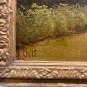 Antique 19th Century James Isaiah Lewis Oil Painting in Original Gold ...