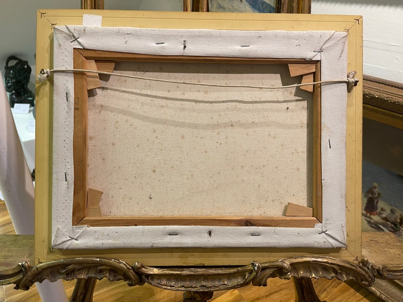 Original Oil Painting Signed LES PARSONS Country Cottage in Gold FRAME ...