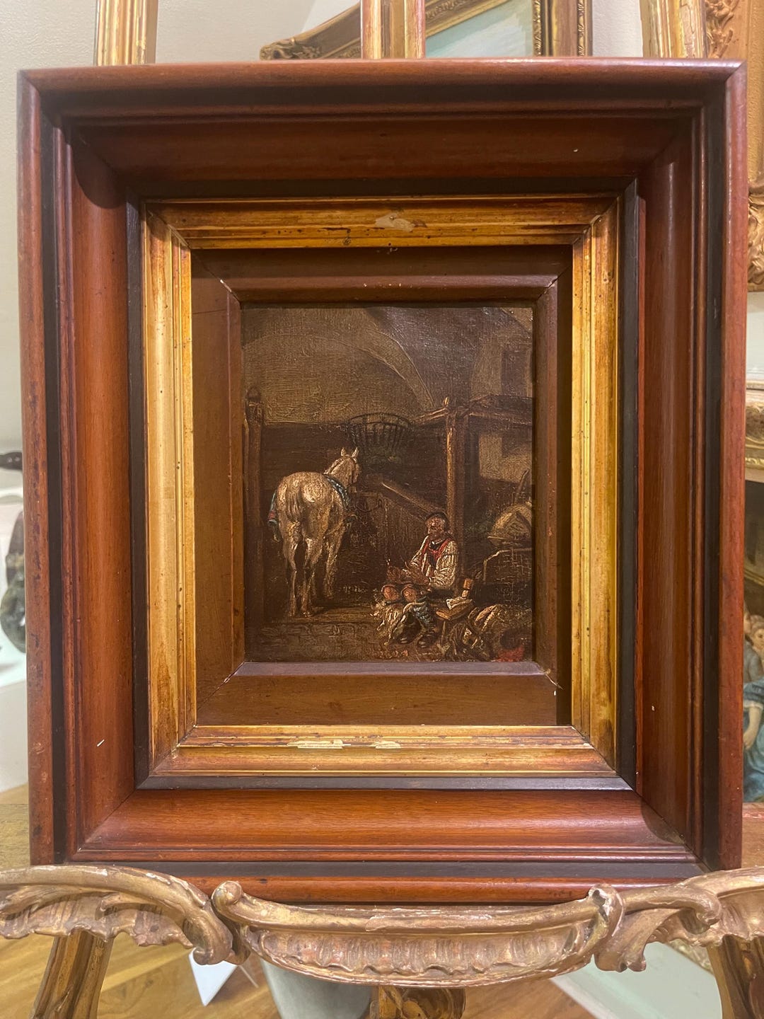 Quality Oil Painting Horse in Stables 19th Century Antique Framed - Etsy