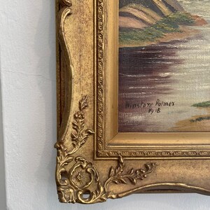 Original Oil Painting by Winstone Palmer 1918 Turn of Century Waterfall ...