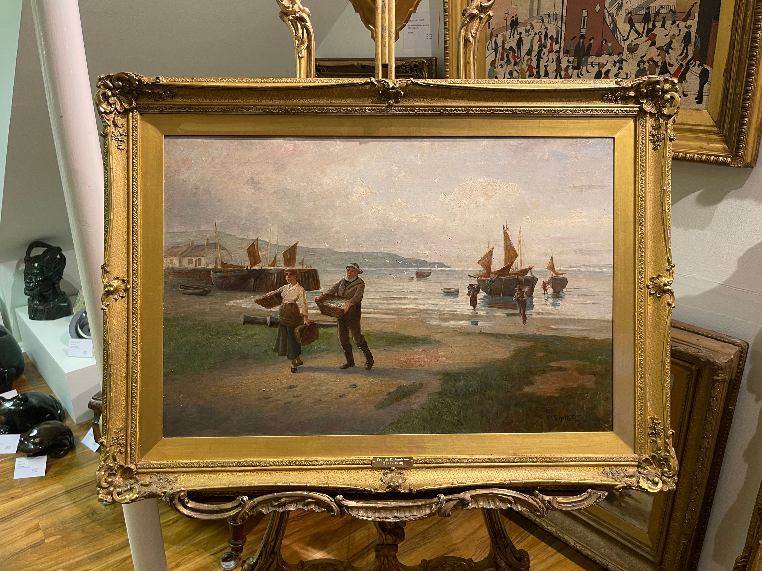 Rare F E. Jamieson Shore Scene Antique 19th Century British OLD MASTER ...