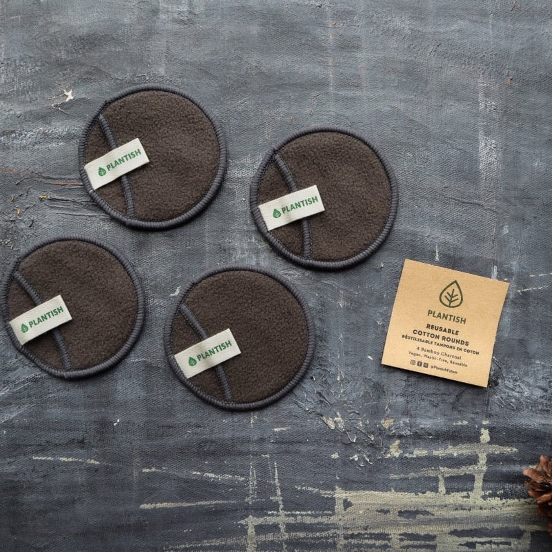 Reusable Facial Rounds - Charcoal: Set of 4 - Etsy