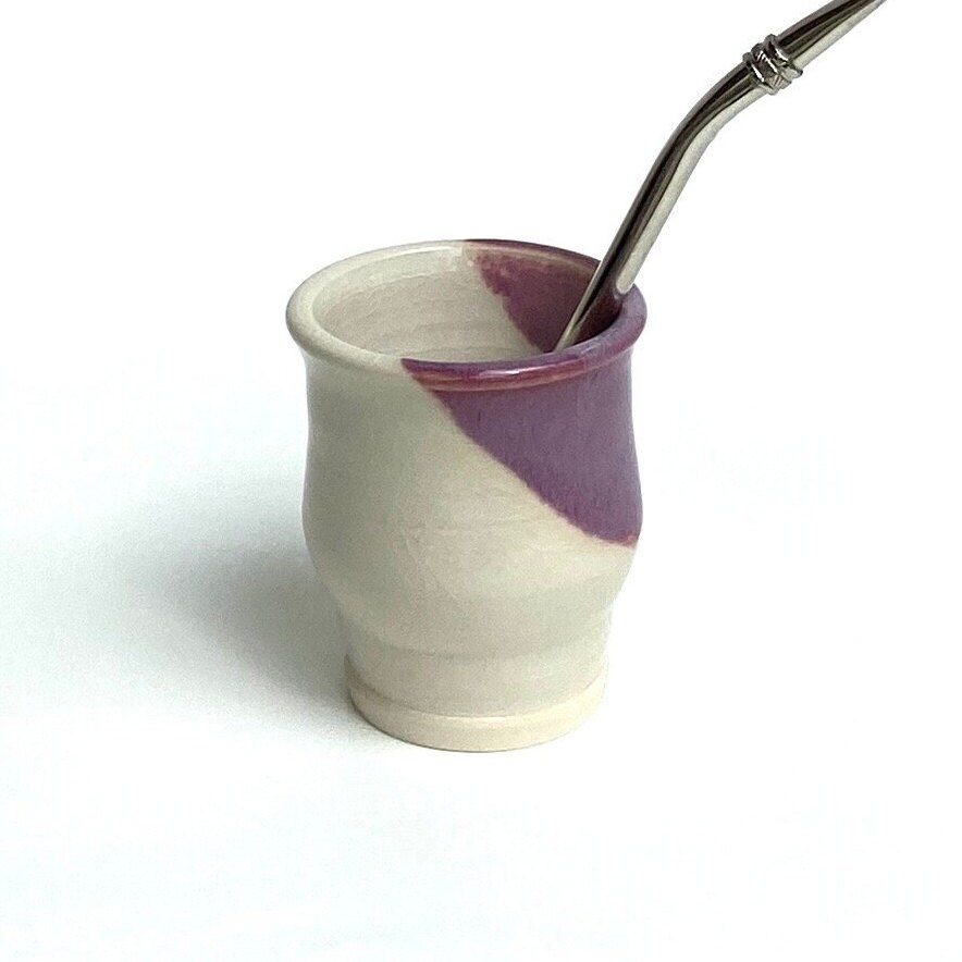 Ceramic Mate Cup. Yerba Mate Gourd. Handmade Pottery. Porcelain Mate ...