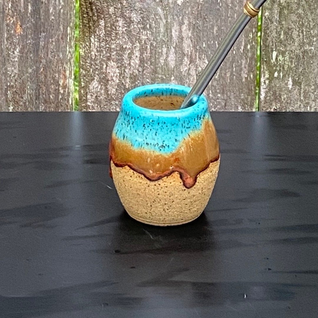 Ceramic Mate Gourd With Bombilla Add On. Handmade Argentina Yerba Mate ...