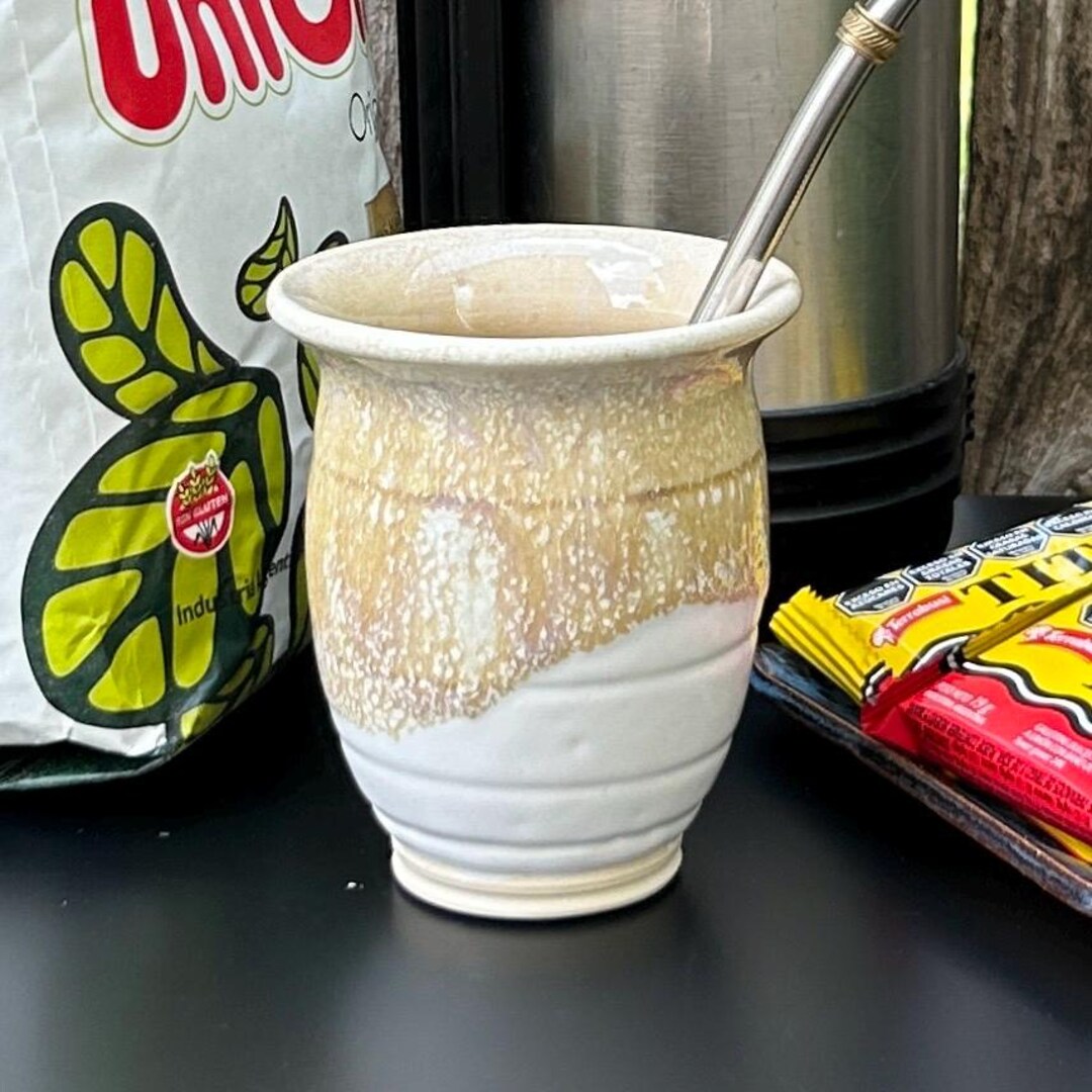 Handmade Ceramic Yerba Mate Cup: Artsy Argentina Gourd - Etsy