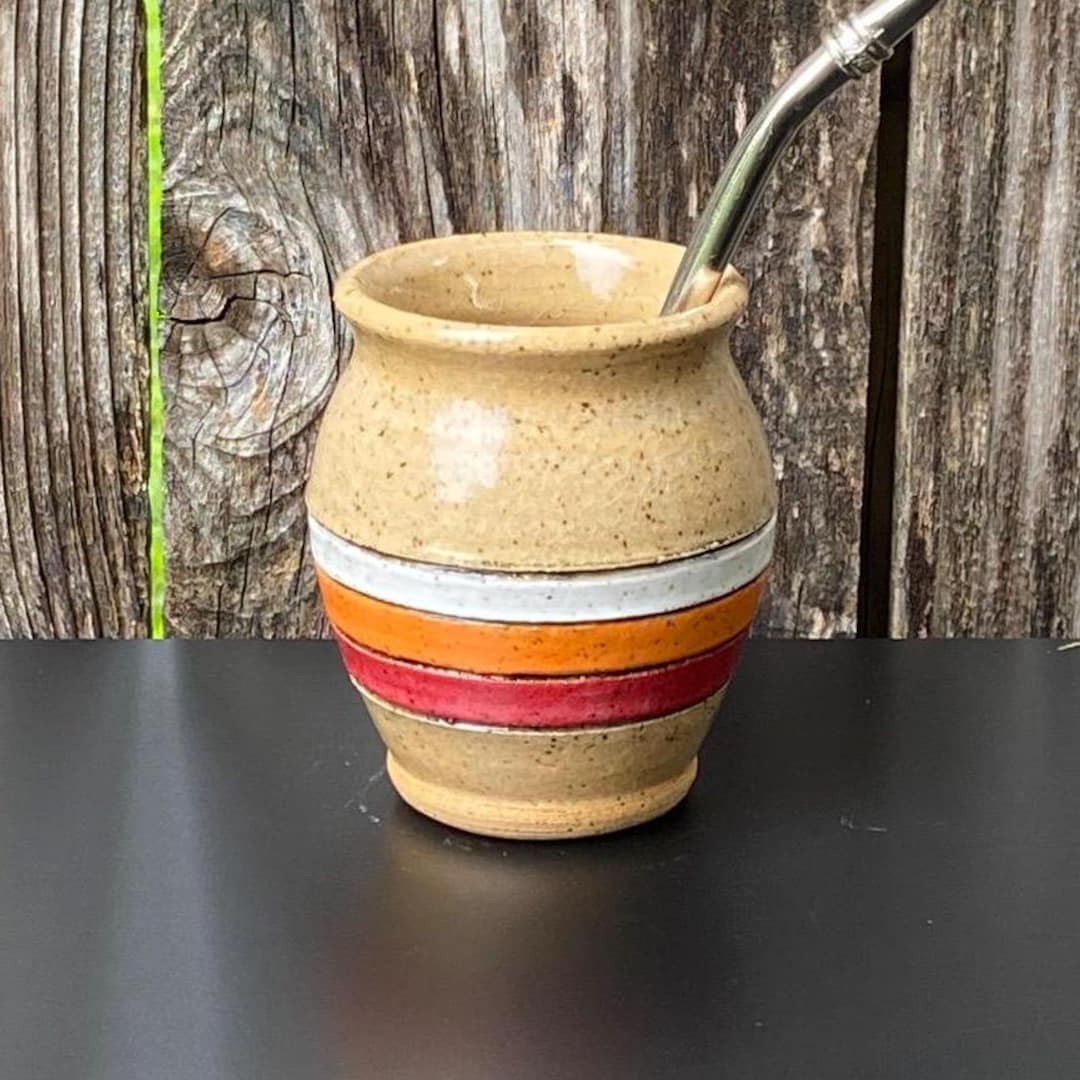 Ceramic Mate Gourd. Handmade Argentina Yerba Mate Cup and Option to Add ...
