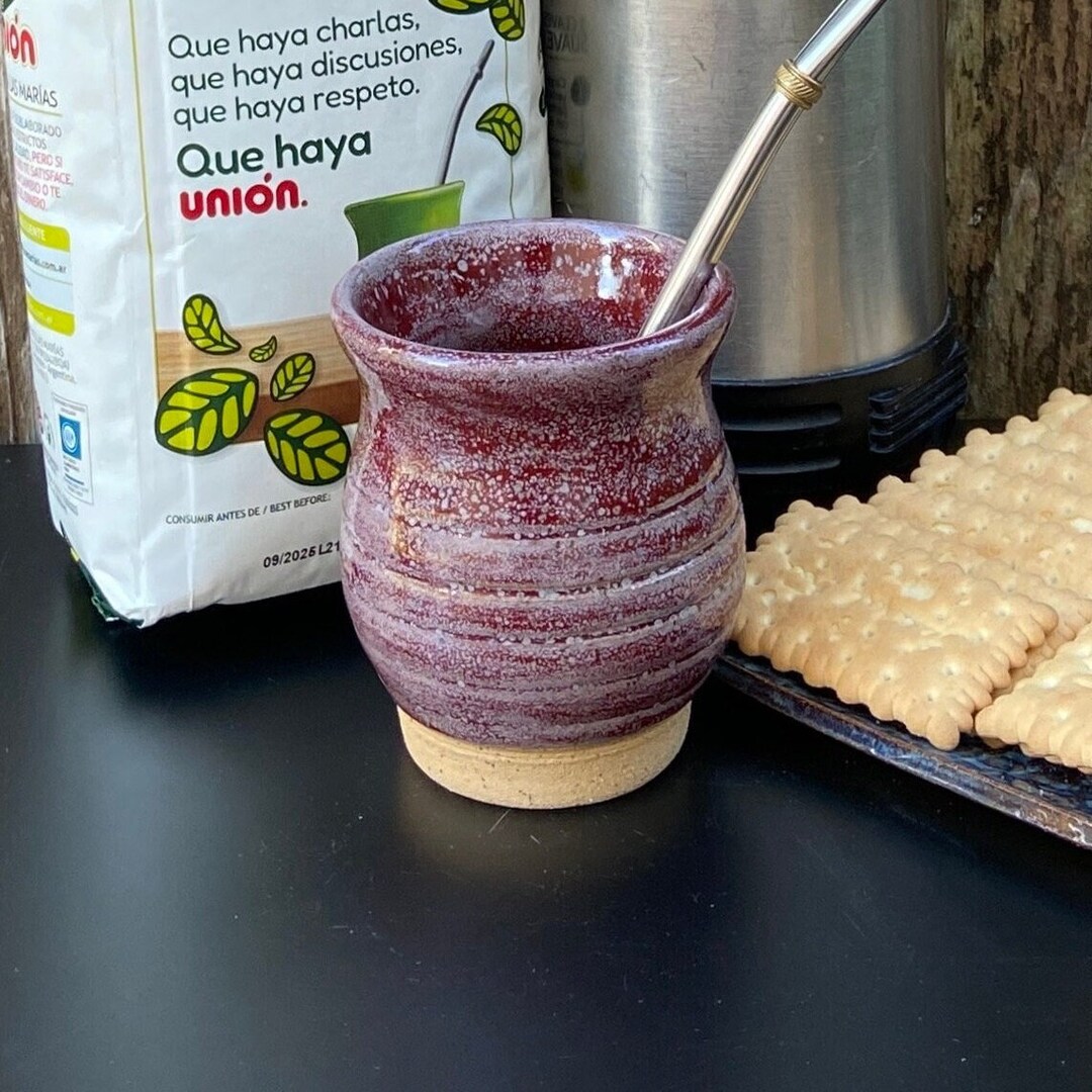 Ceramic Mate Cup Argentina. Perfect Gift. Yerba Mate Gourd. Handmade ...