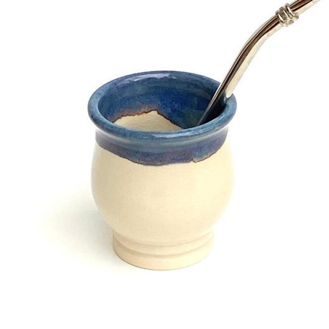Ceramic Mate Gourd With Bombilla Add On. Handmade Argentina Yerba Mate ...