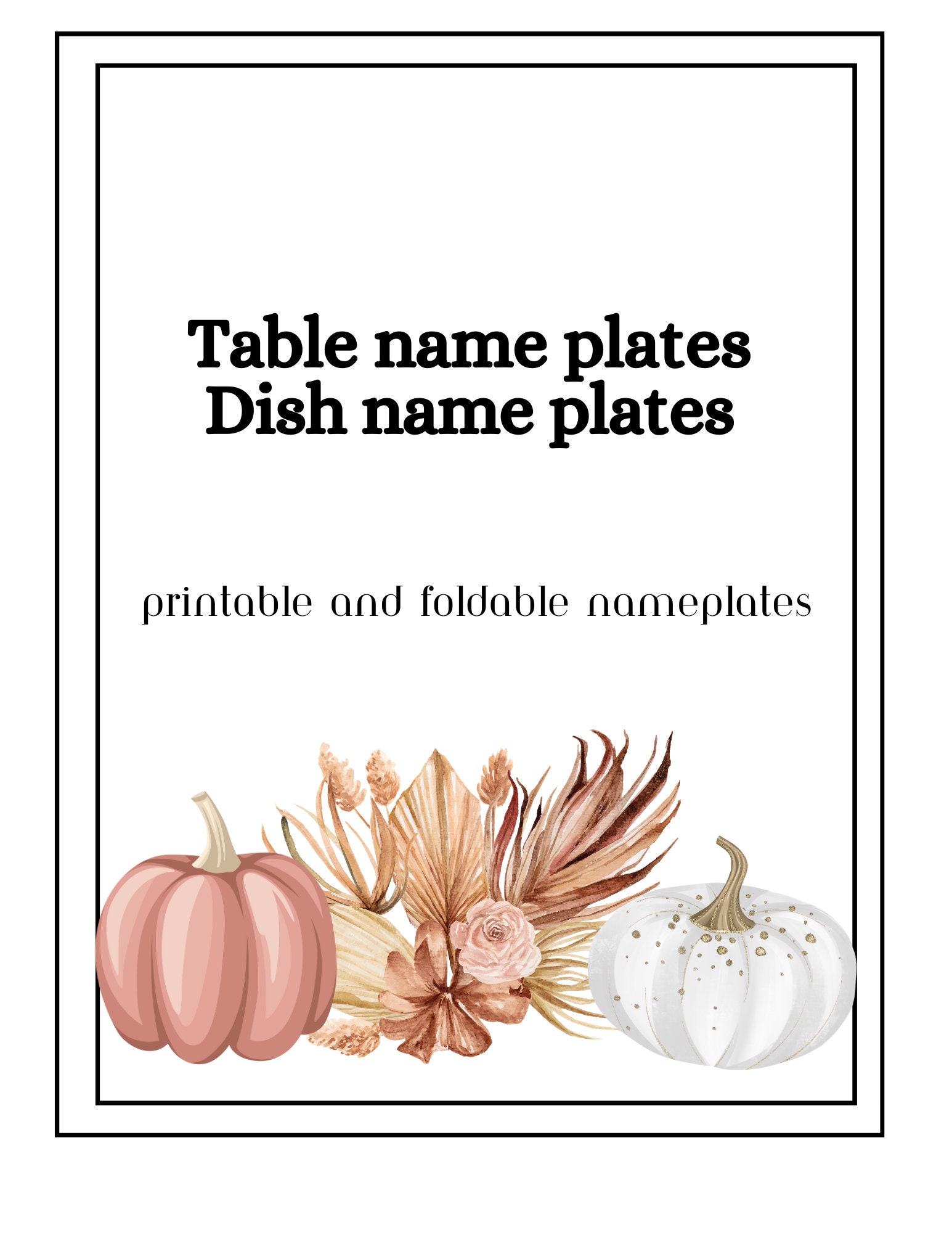 Table Name Plates Printable Name Plates - Etsy