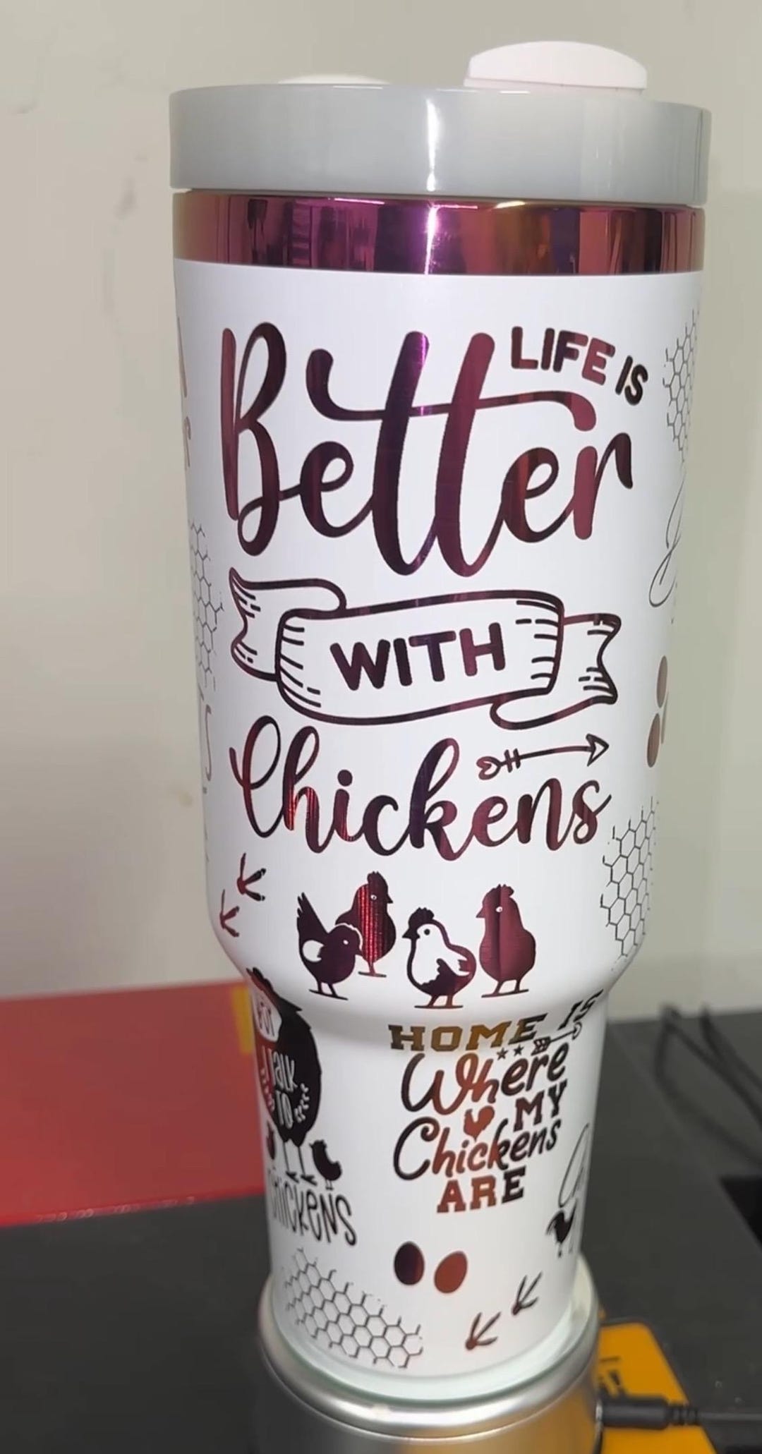 40oz Laser Engraved “chicken Themed” Tumbler - Etsy