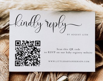 Wedding Rsvp QR Code Template INSTANT DOWNLOAD Editable - Etsy