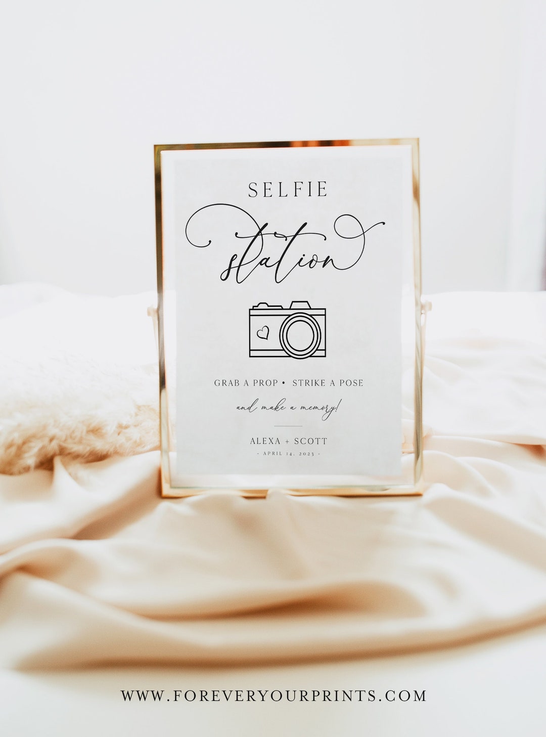 Selfie Station Sign Template, Printable Minimalist Wedding Photo Booth ...