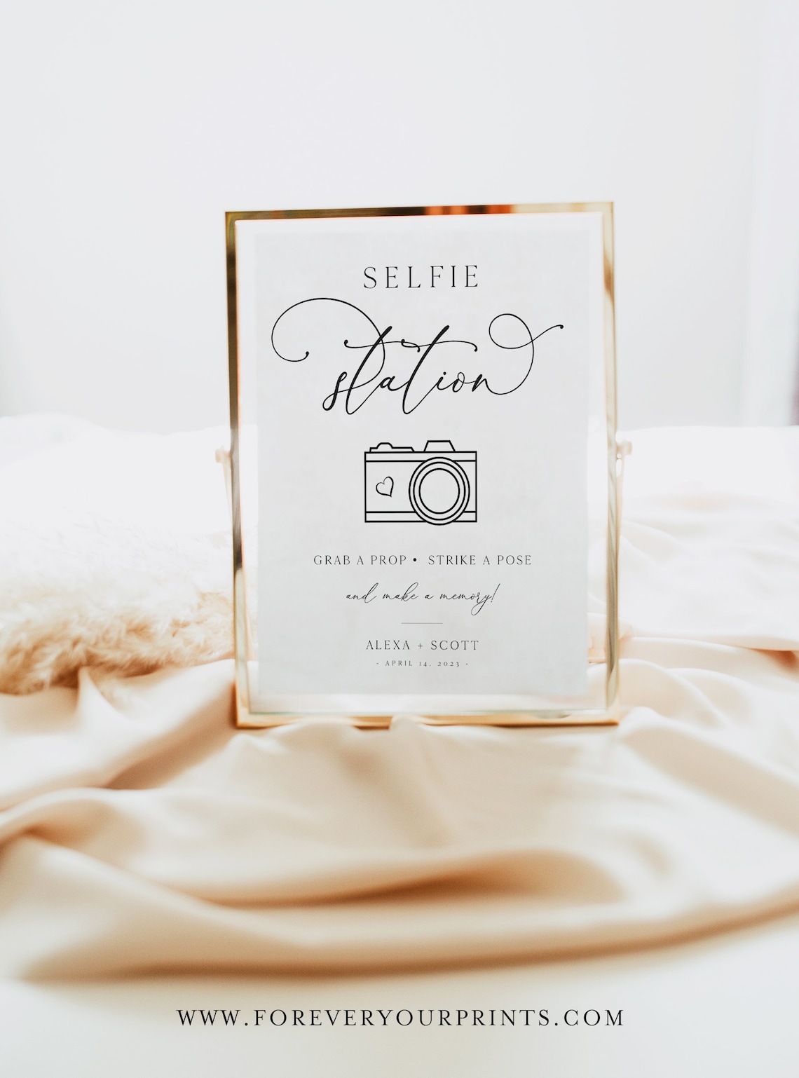Selfie Station Sign Template, Printable Minimalist Wedding Photo Booth ...