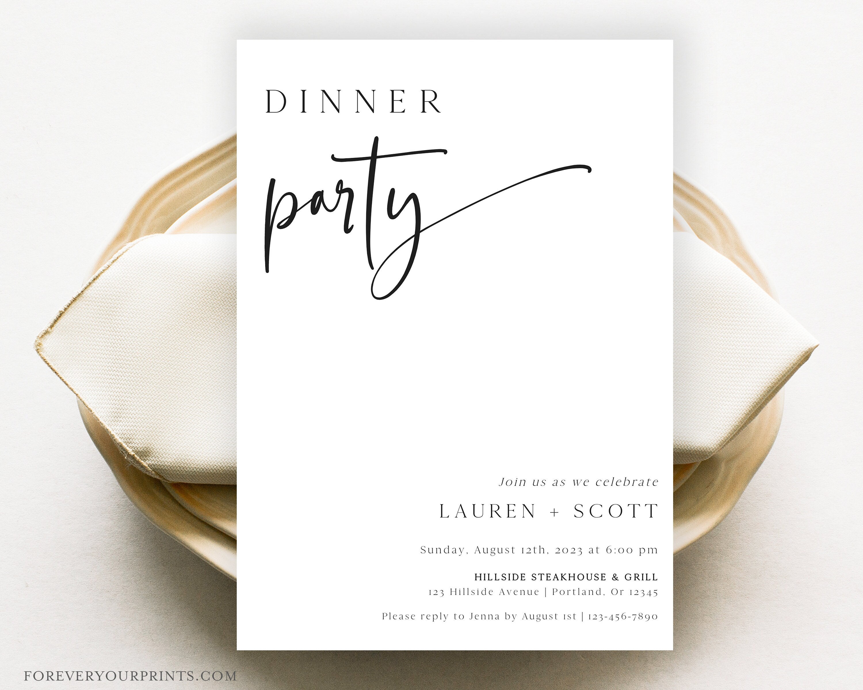 Blank Dinner Party Invitation