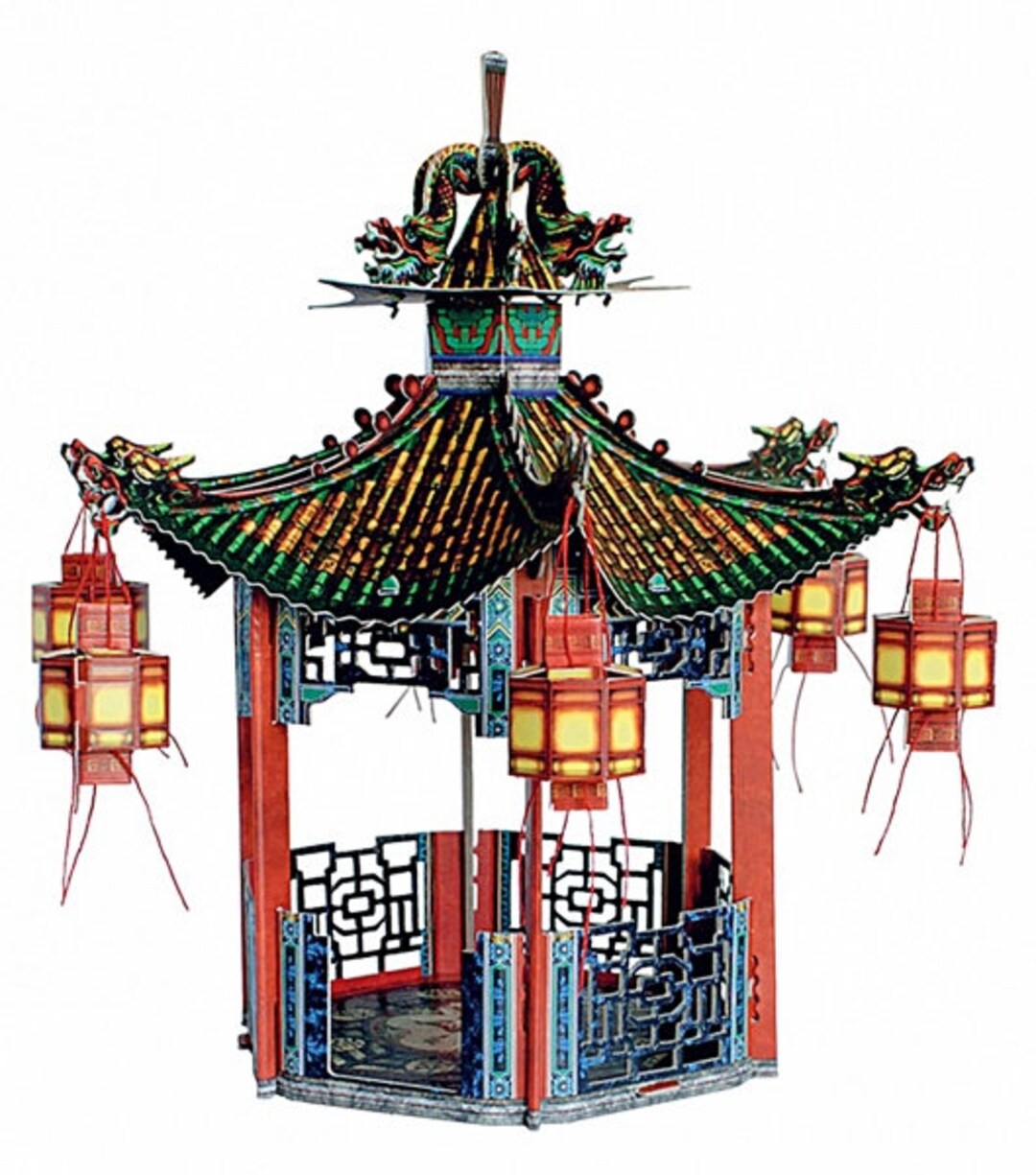 3D Puzzle 288 Chinese Pavilion CARDBOARD MODEL MAKING Paper Model Gift ...