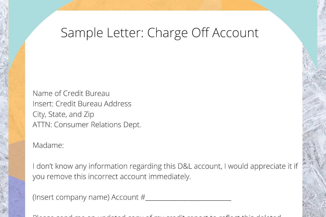 Template Letter: Charge off Account - Etsy
