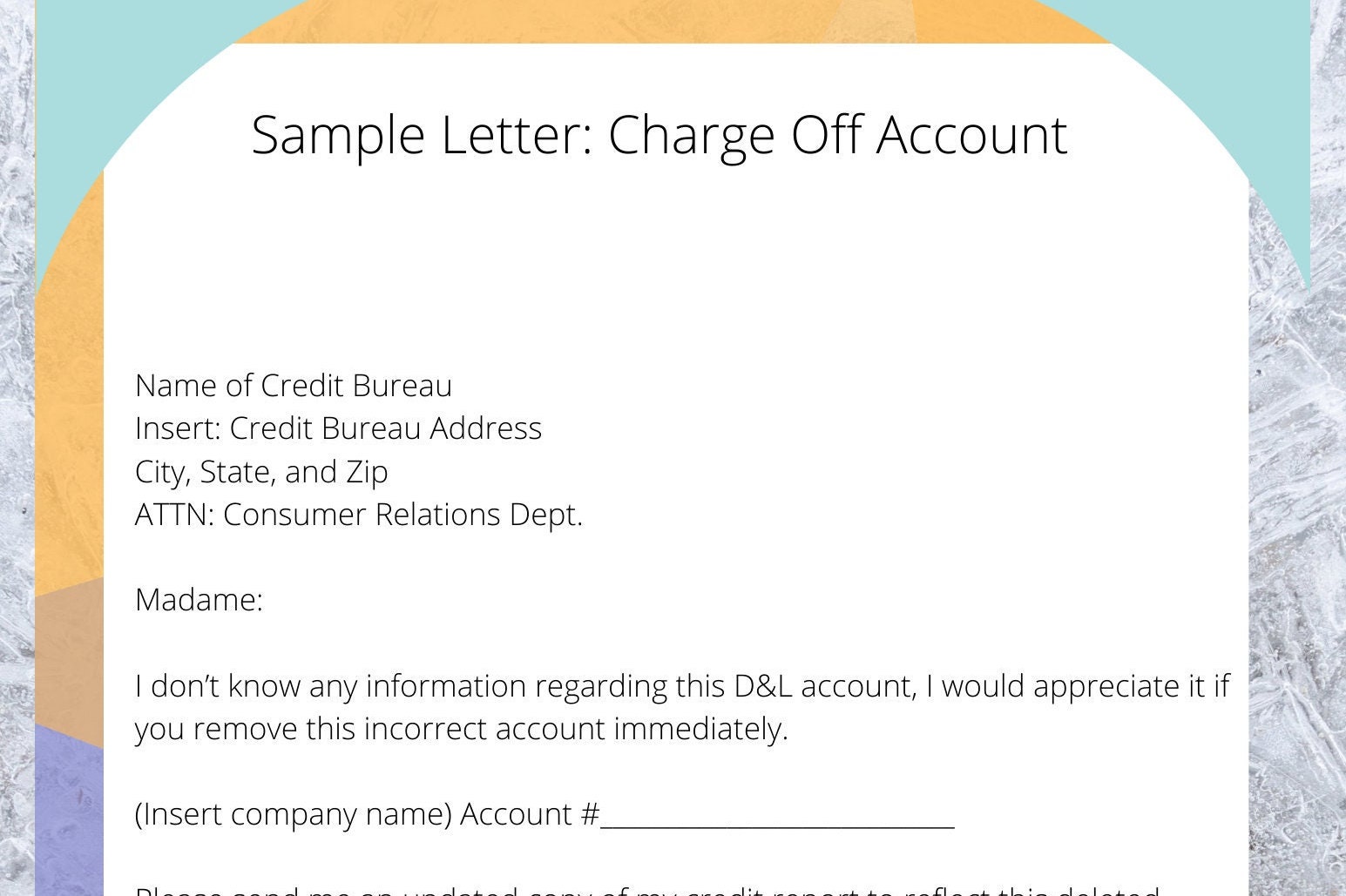 Template Letter Charge Off Account Etsy Template Letter Charge Off Account Etsy