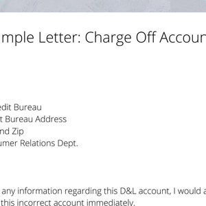 Template Letter: Charge off Account Credit Repair Instant Download ...