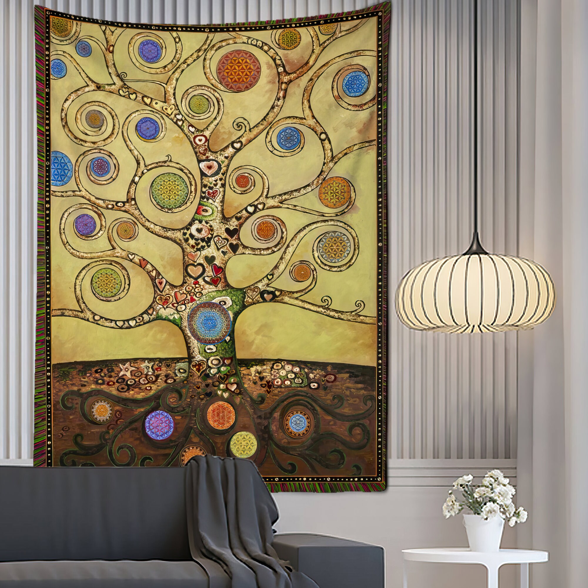 Seven Chakra Tree of Life Tapestry Fortune Tree Totem - Etsy