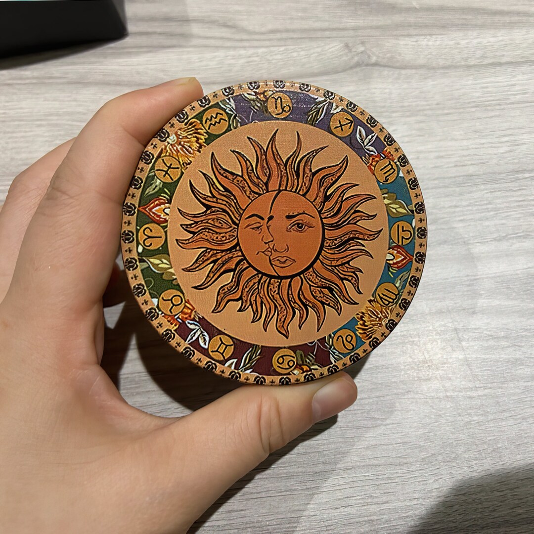 Sacred Sun and Moon Floral Weed Grinder Cosmic 4-piece Herb - Etsy