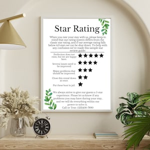 Airbnb 5 Star Review Template Modern Printable Mega Super - Etsy