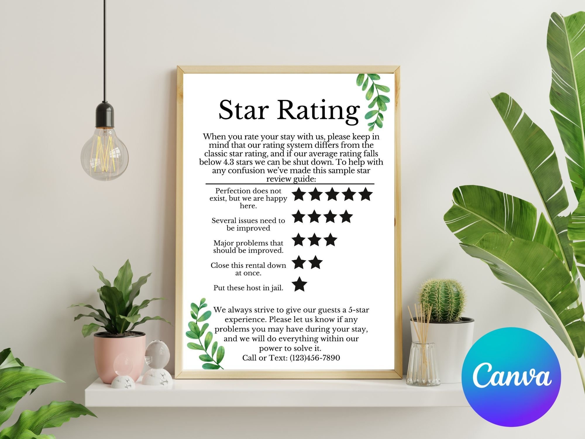 Airbnb 5 Star Review Template Modern Printable, Mega Super Host VRBO ...