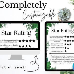 Airbnb 5 Star Review Template Modern Printable Mega Super - Etsy