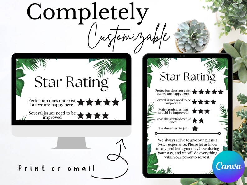 Airbnb 5 Star Review Template Modern Printable, Mega Super Host VRBO ...