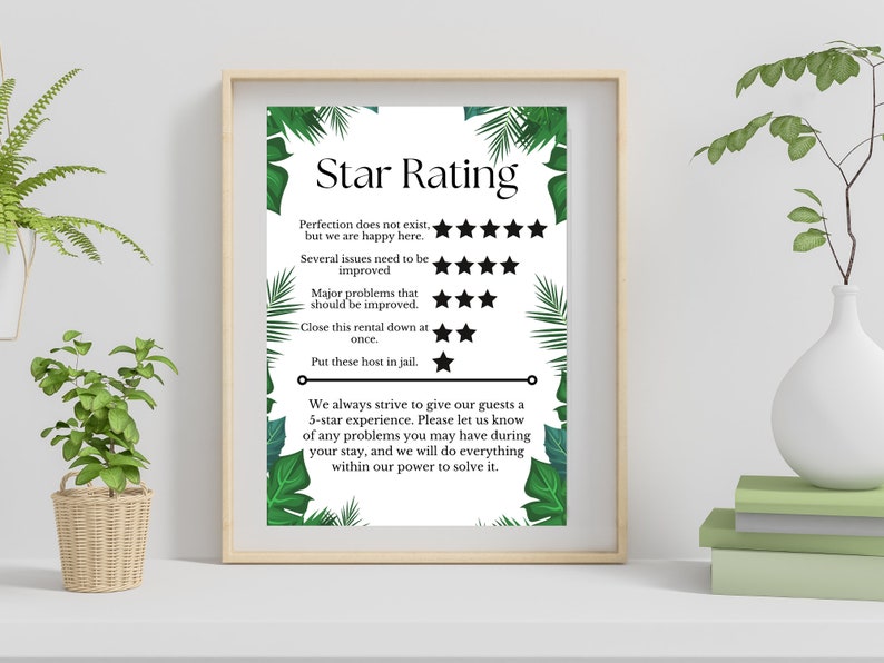 Airbnb 5 Star Review Template Modern Printable, Mega Super Host VRBO ...