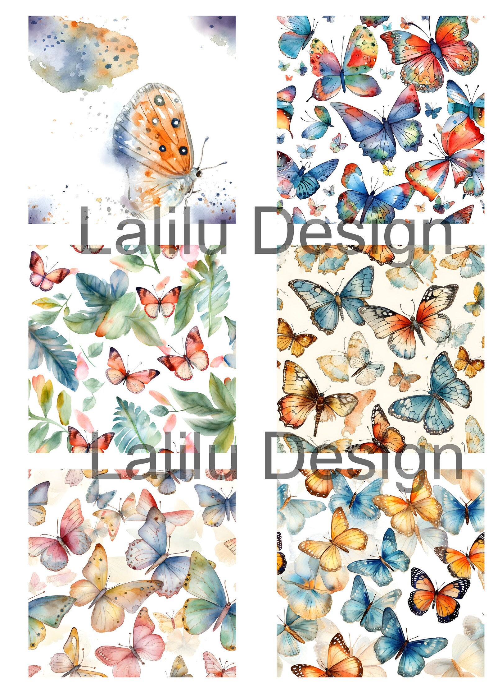 20 Butterfly Seamless Patterns Patterns Instant Printout Personal and ...