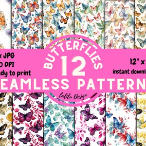 20 Butterfly Seamless Patterns Patterns Instant Printout Personal and ...
