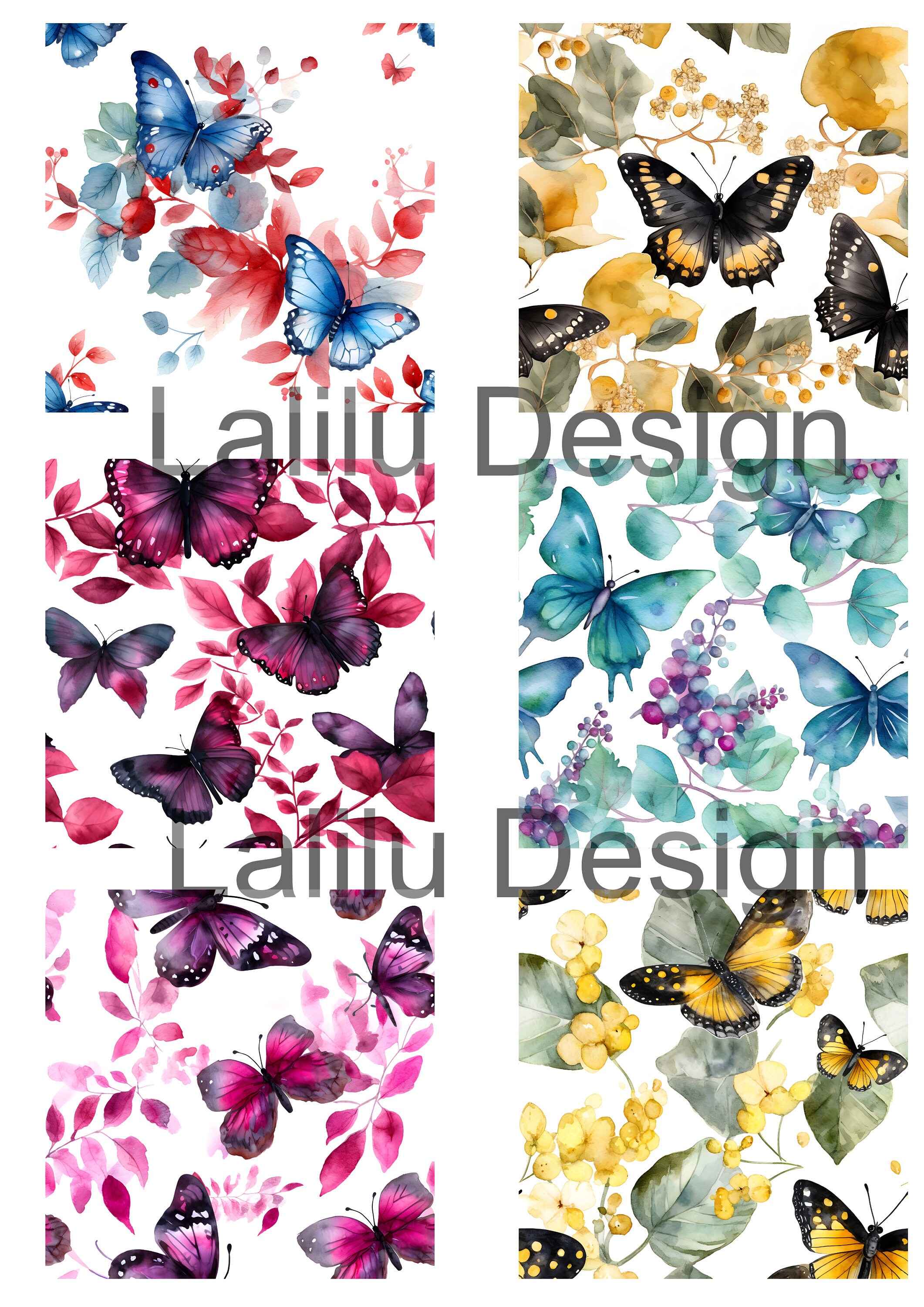 20 Butterfly Seamless Patterns Patterns Instant Printout Personal and ...