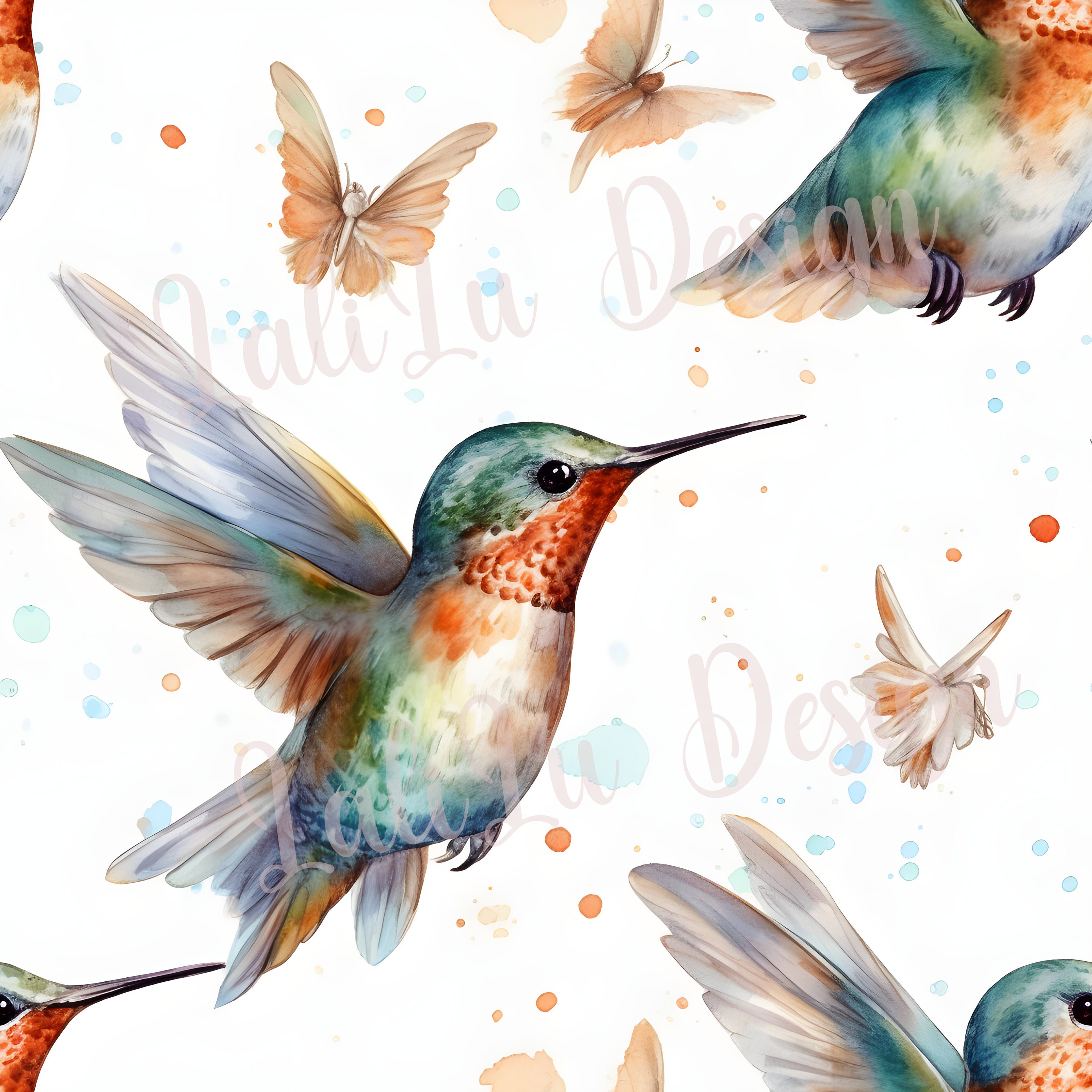 25 Hummingbirds Seamless Pattern Patterns for Instant Printing Private ...