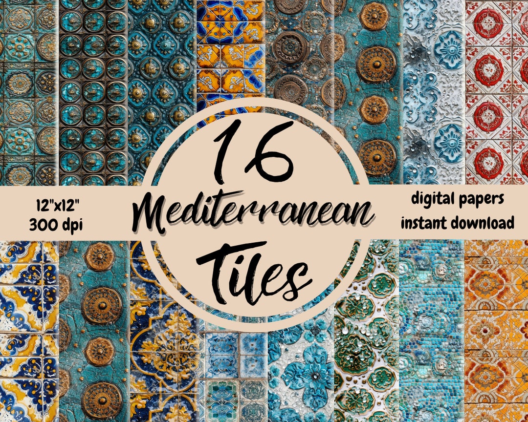 16 Beautiful Mediterranean Style Tiles Seamless Patterns to Download ...
