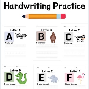 Animal Alphabet: Handwriting Workbook - Etsy