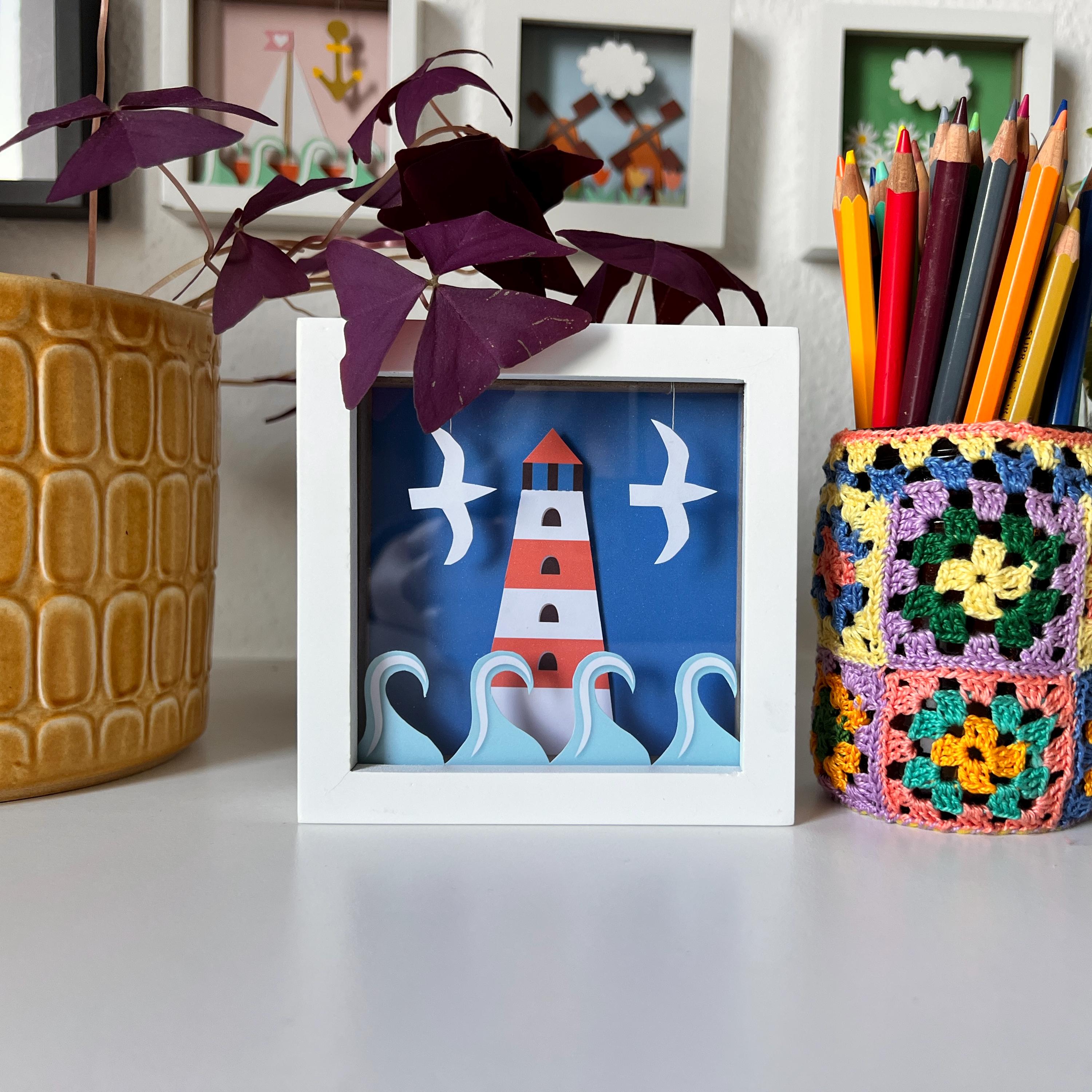 Lighthouse 10x10 Cm Digital Cut-out Template | 3D Paper Craft DIY Kit ...