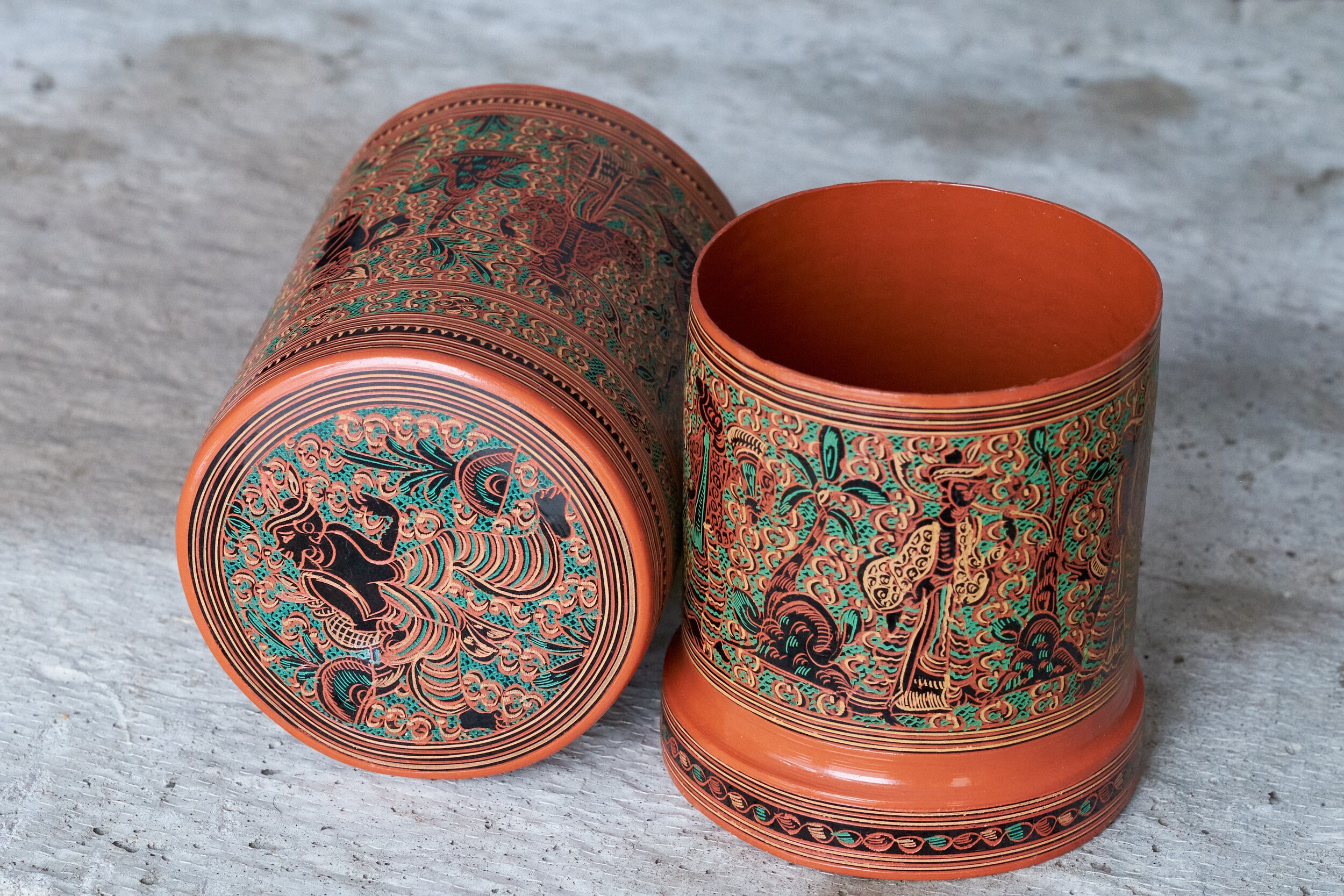 Burmese Lacquer Cigarette Box Original Lacquerware Burma / Myanmar - Etsy