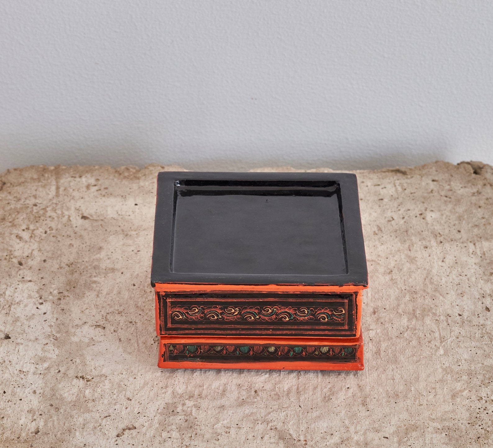 Vintage Lacquer Trinket Box From Burma /myanmar. Lidded Lacquer Box. - Etsy